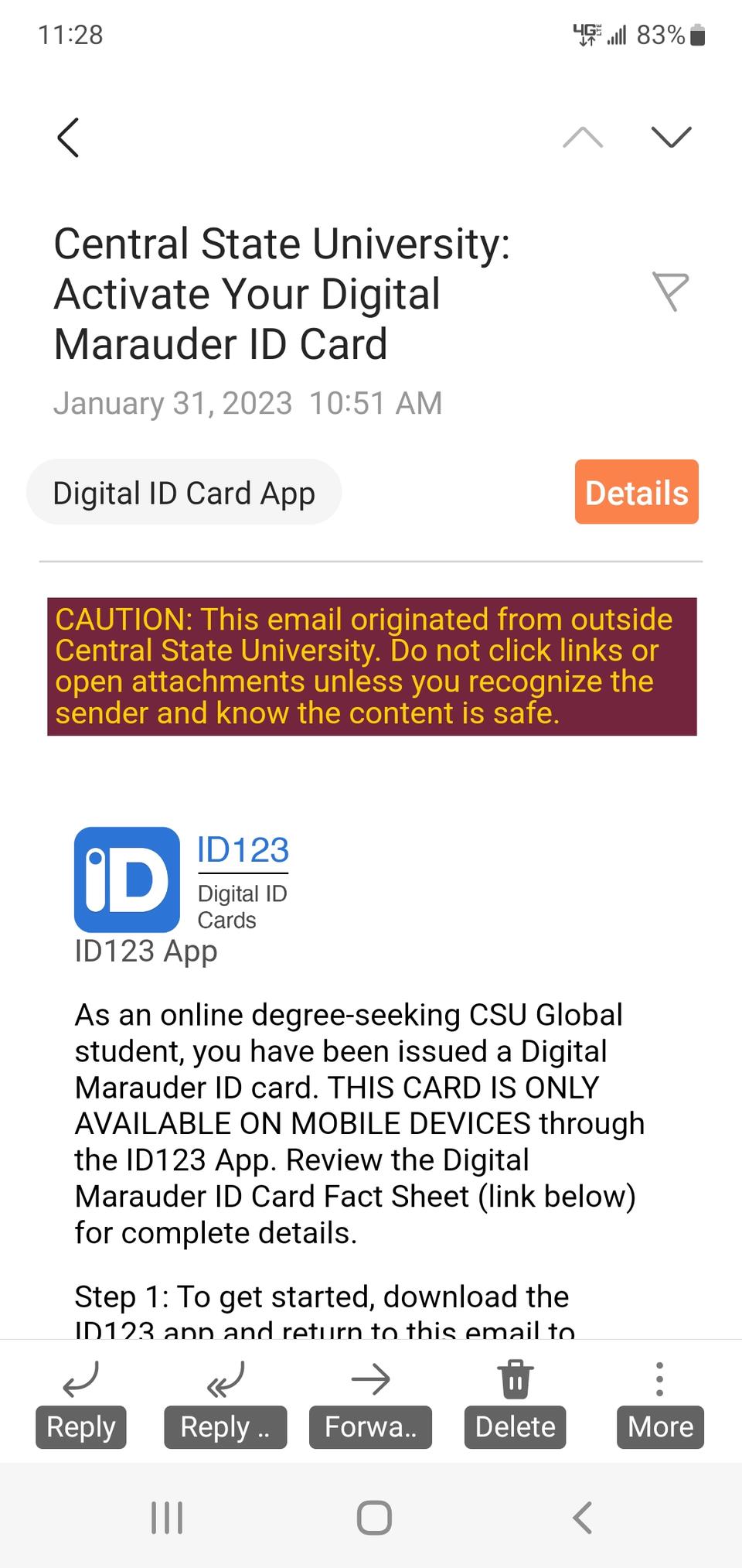 Digital Marauder Student ID Card | Central State University